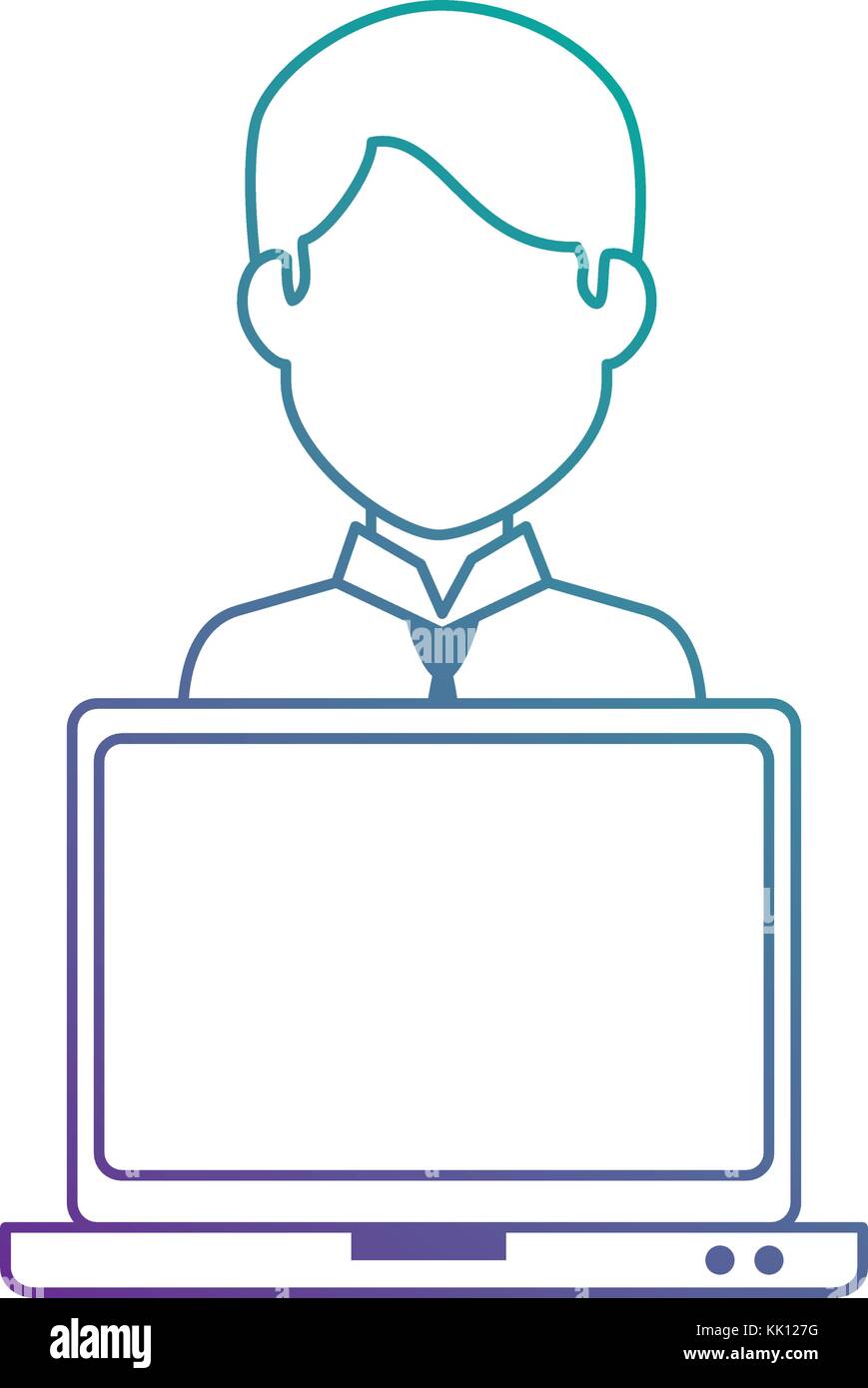 laptop computer with user Stock Vector Image & Art - Alamy