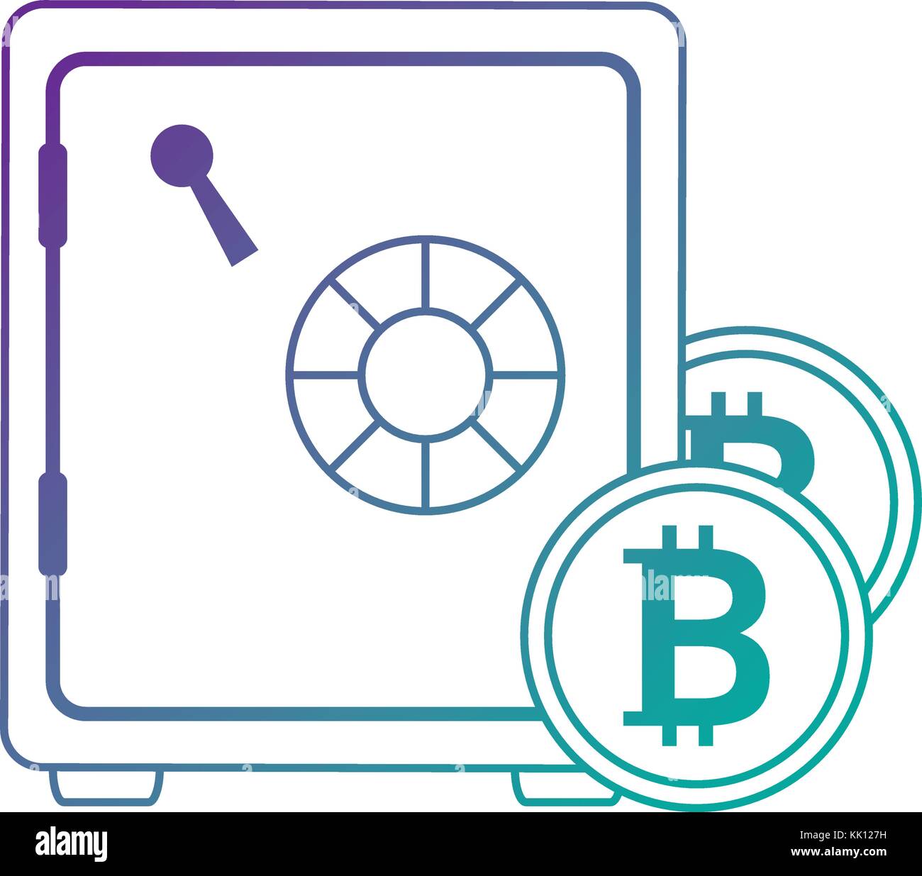 safe box with bitcoin isolated icon Stock Vector Image & Art - Alamy