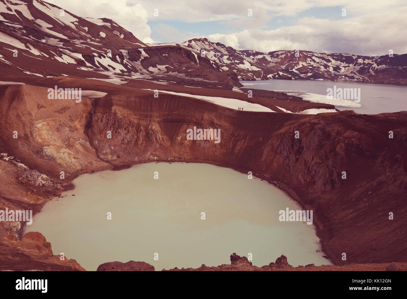 geothermal lake ,Askja ,Iceland Stock Photo - Alamy