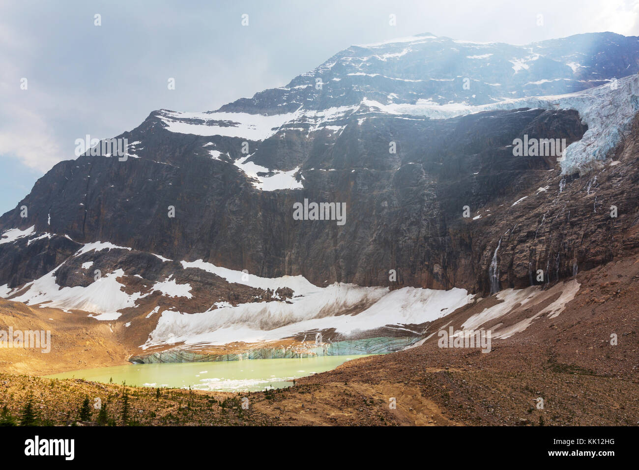 Lake and Mount Edith Cavell in Jasper National Park,Canada Stock Photo ...