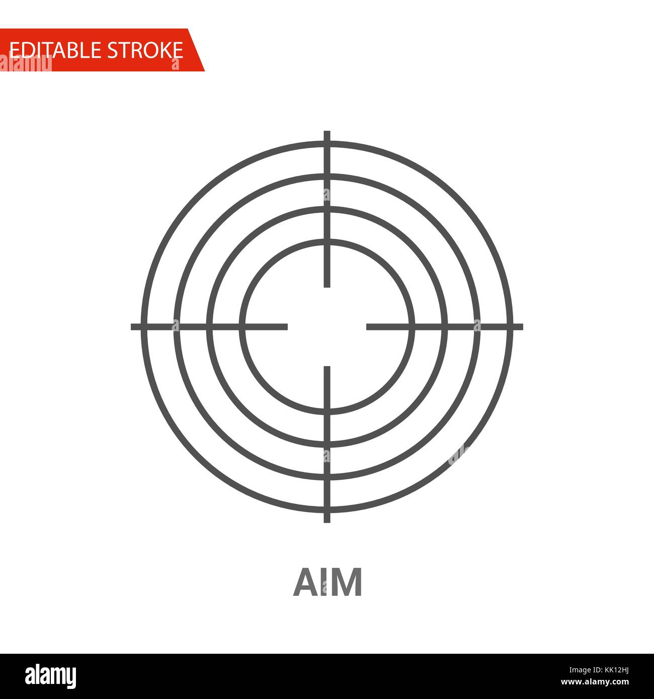 Aim Icon. Thin Line Vector Illustration - Adjust stroke weight - Expand ...
