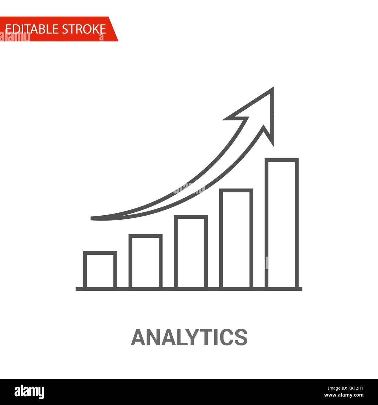 Analytics Icon. Thin Line Vector Illustration - Adjust stroke weight ...