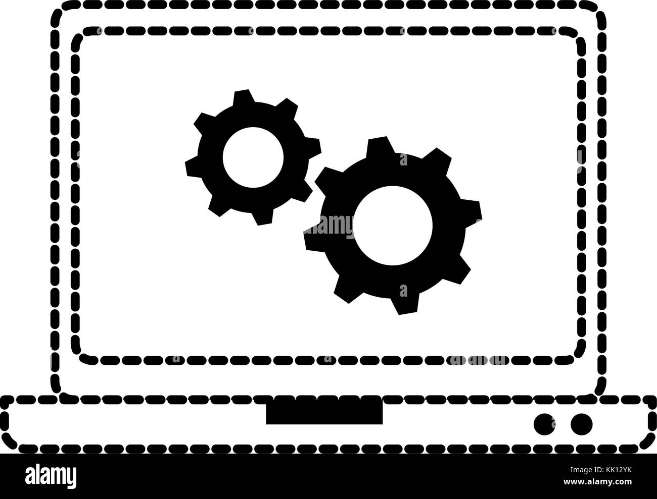 laptop computer with gears Stock Vector Image & Art - Alamy