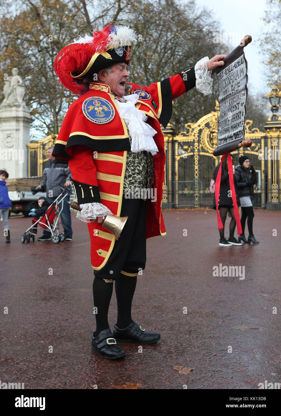 Town Crier Tony Appleton outside Green Park in central London near ...