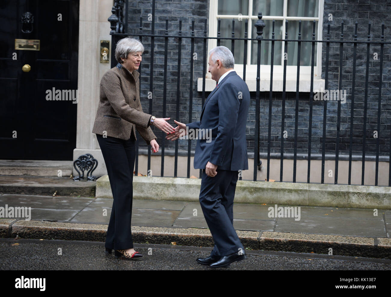 Turkish Prime Minister Binali Yildirim is greeted by Prime Minister ...