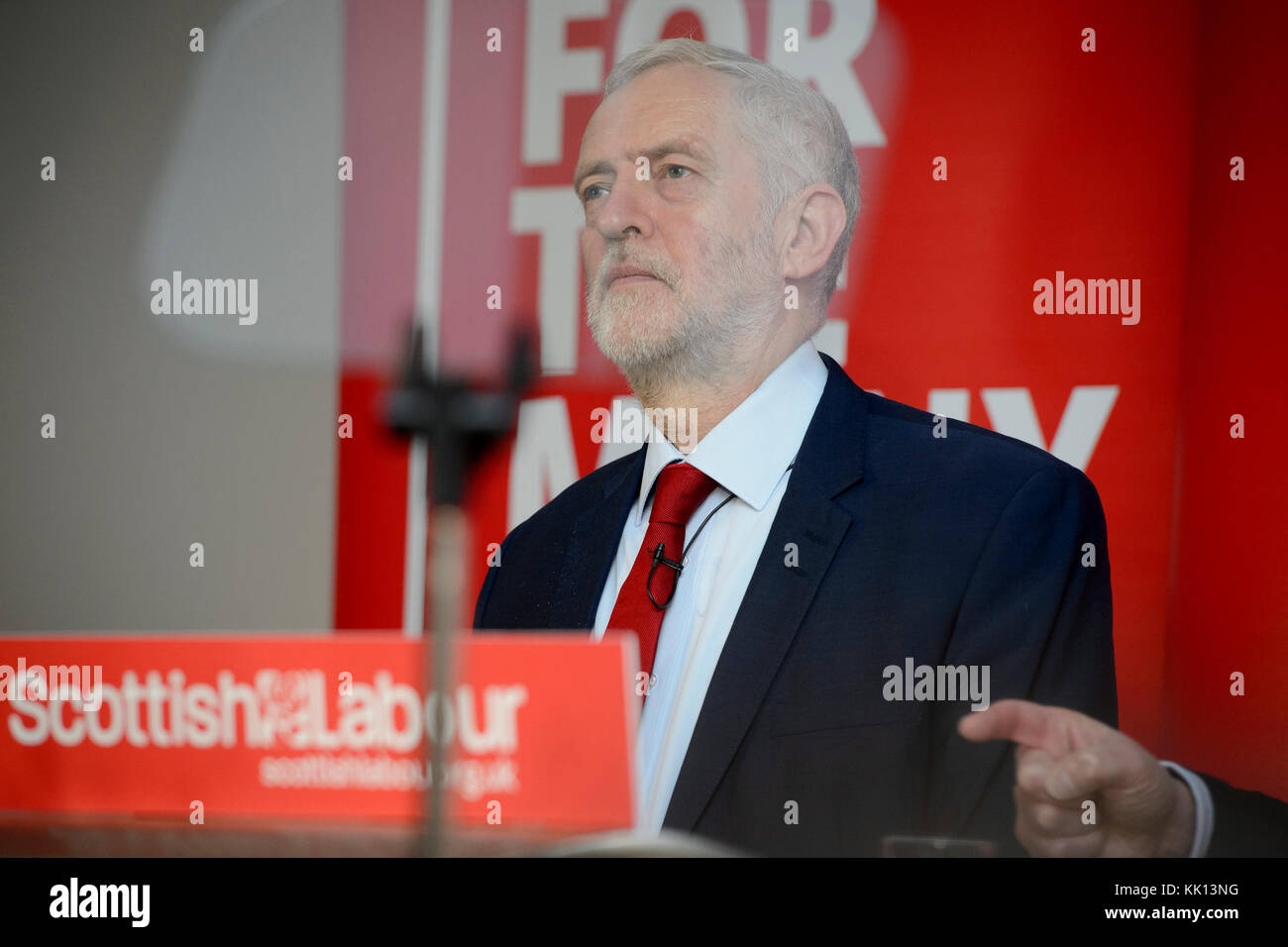 Labour leader Jeremy Corbyn listens to newly elected Scottish Labour ...