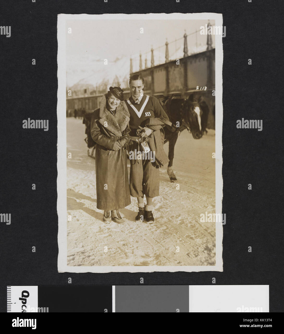 This photograph features Haakon Eyde and Sonja Henie, famous figures in ...