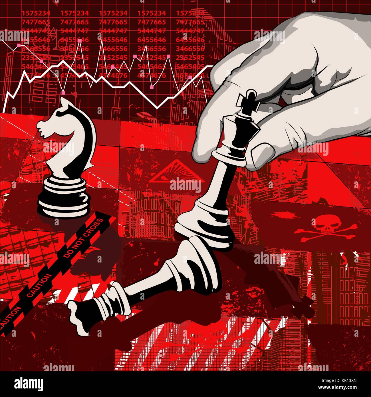 Conceptual vector illustration of the risk in stock market trading ...