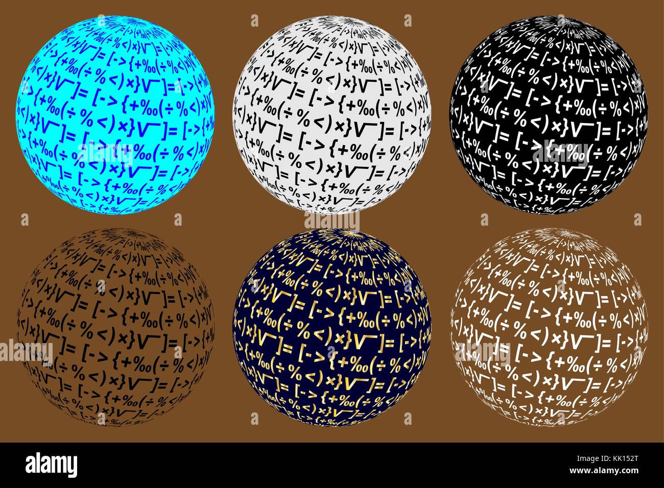 Mathematical symbols - globe logo - vector pattern Stock Vector Image ...