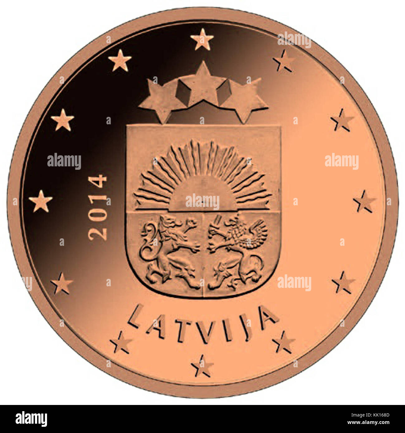 Latvia 1 Cent Stock Photo - Alamy