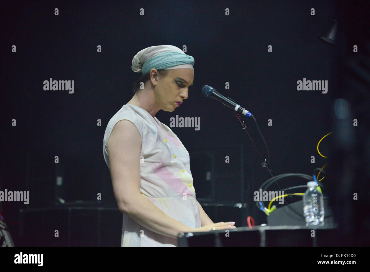 LCD Soundsystem performing live on stage at the James L. Knight Center ...