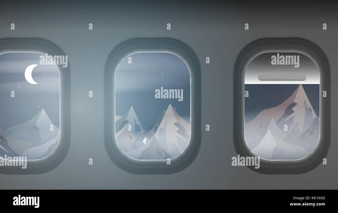 Looking out of the window of a plane Stock Vector Images - Alamy
