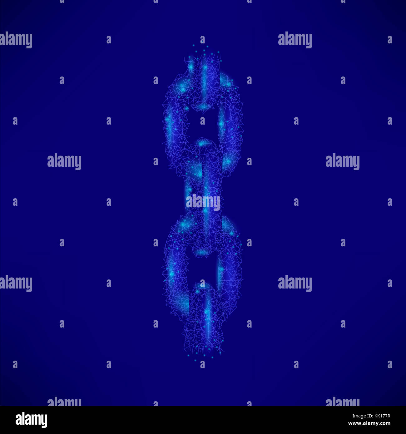 Blue Polygonal Chain Stock Photo - Alamy