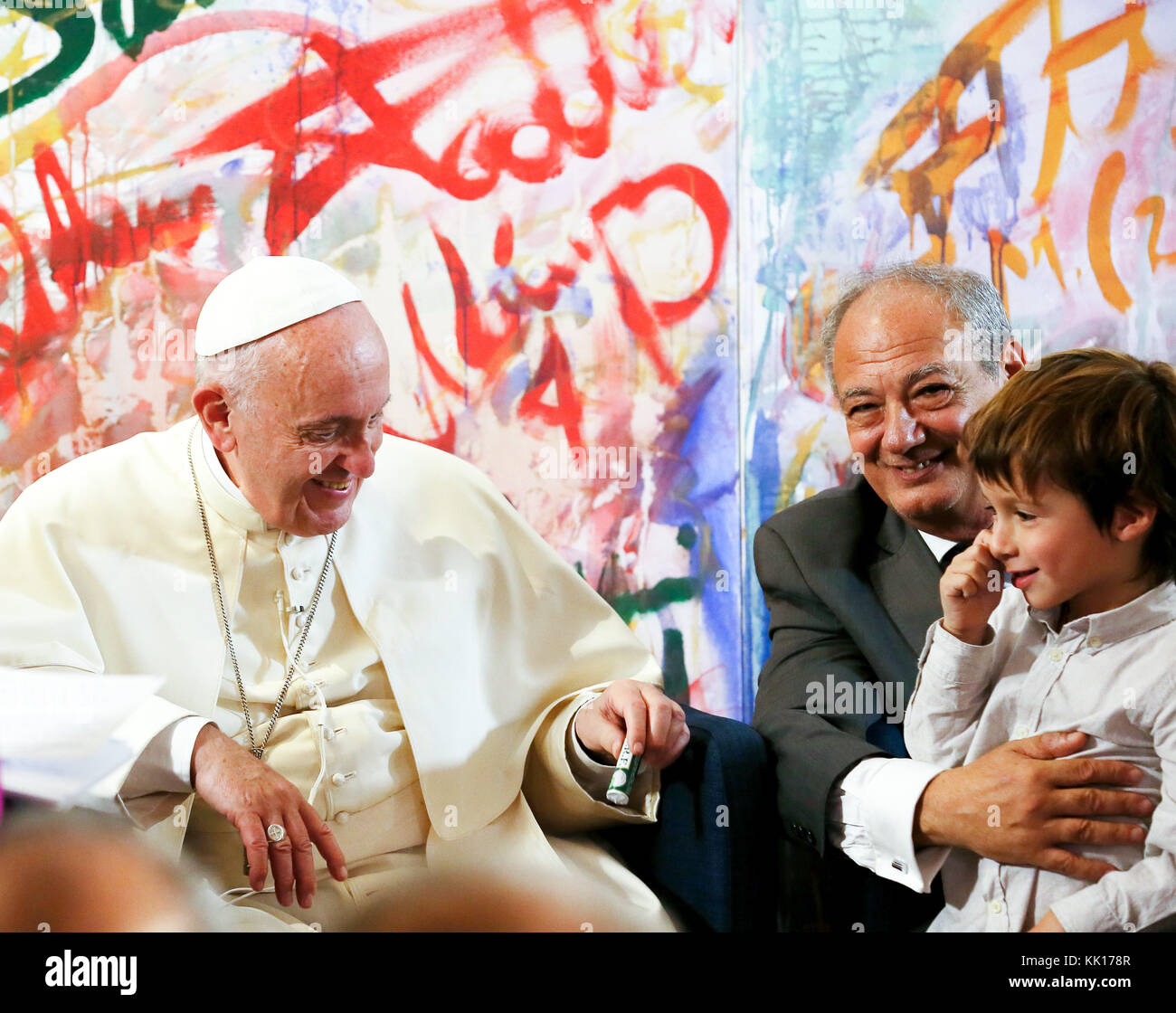 Pope Francis during his visit at the Scholas Occurentes Foundation in ...