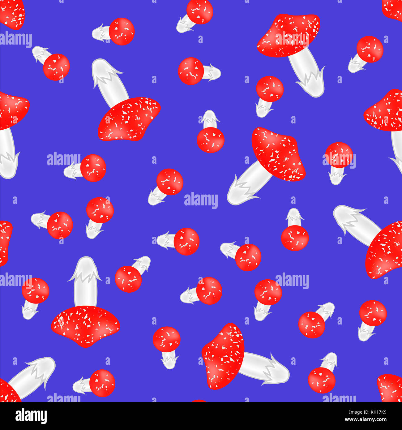 Red Mushroom Seamless Pattern Stock Photo - Alamy