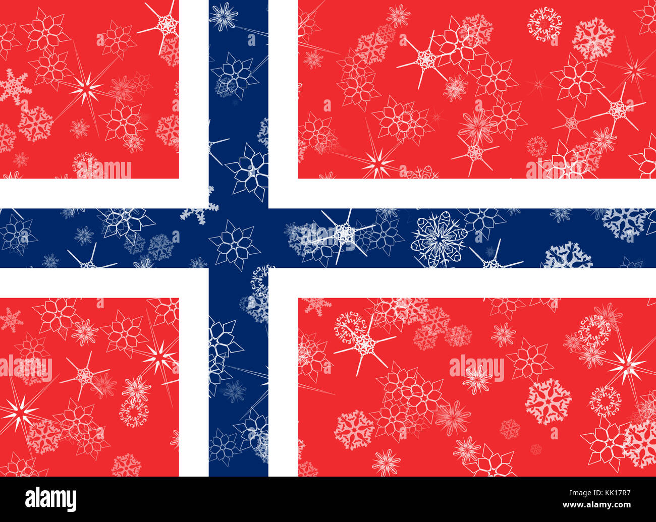 Norway winter snowflake flag Stock Photo - Alamy