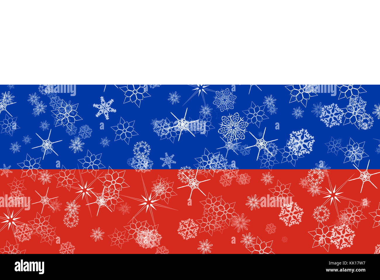 Russia winter snowflake flag Stock Photo - Alamy
