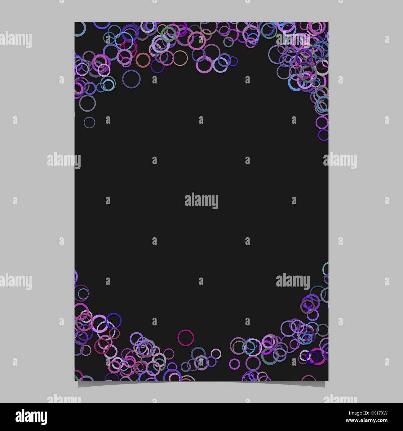Dark modern random circle pattern page background template - vector ...