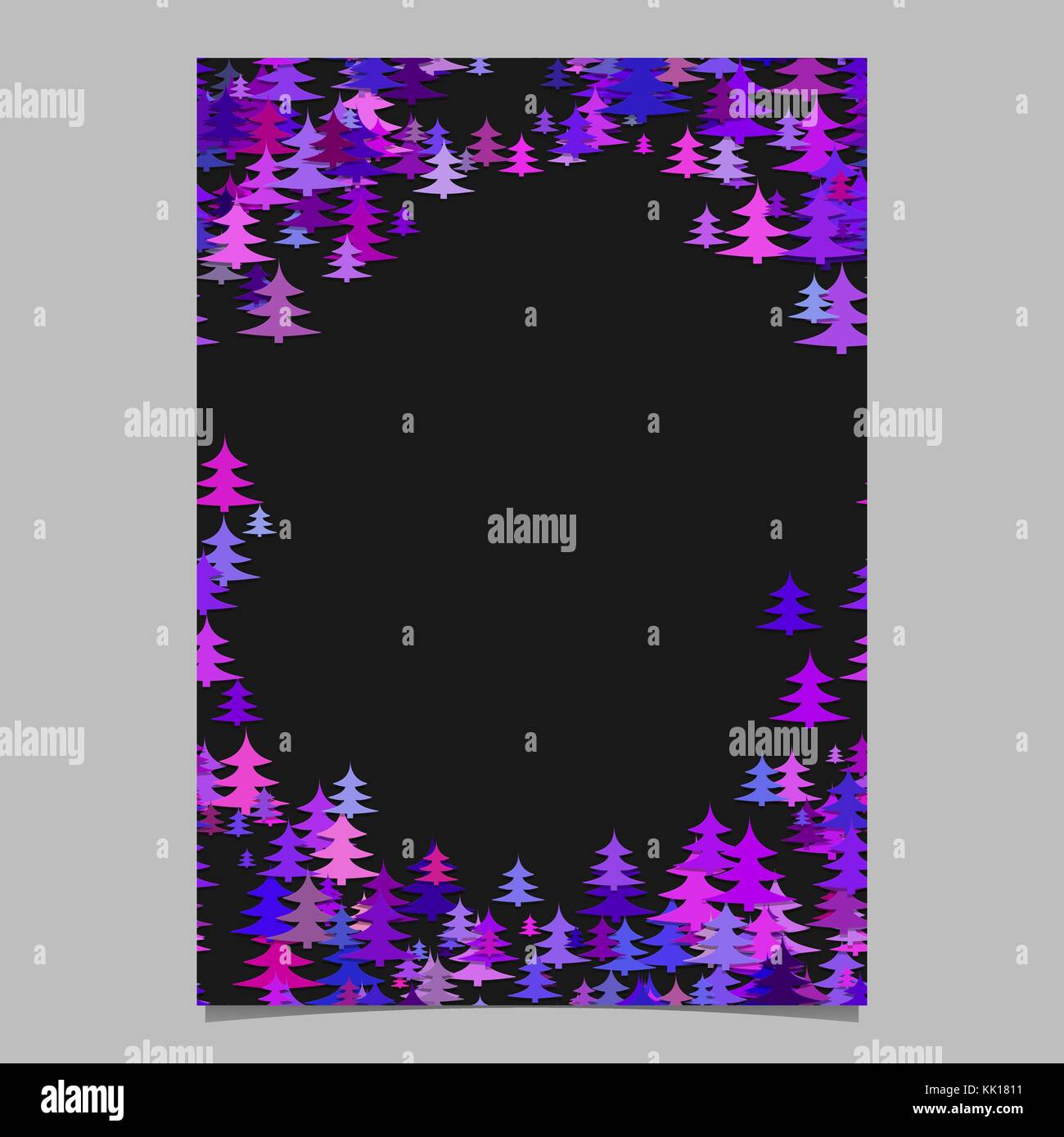 Christmas design pine tree card template - blank vector brochure ...