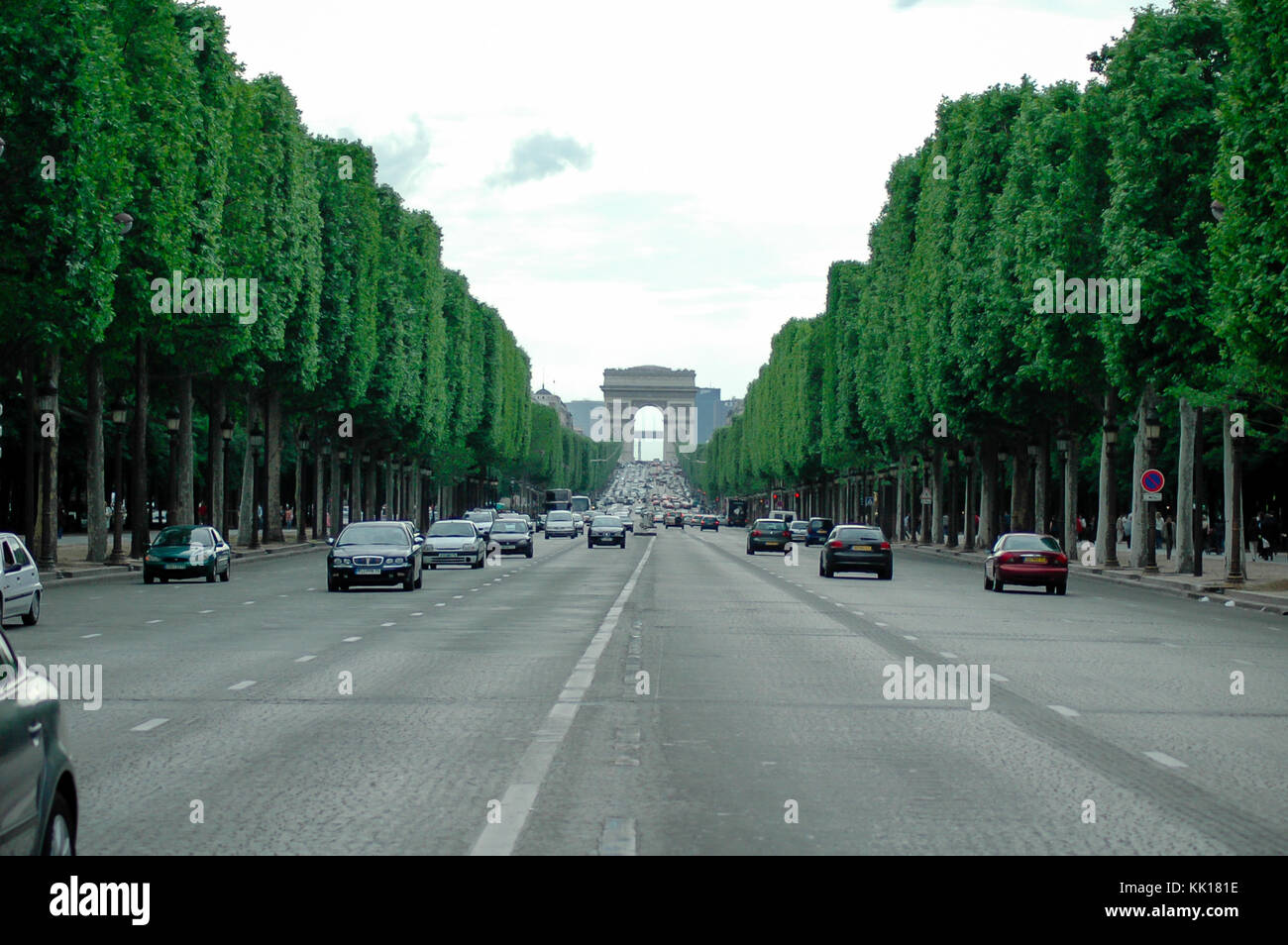 Traffic congestion on Champs-Élysées Avenue in Paris leading up to the ...