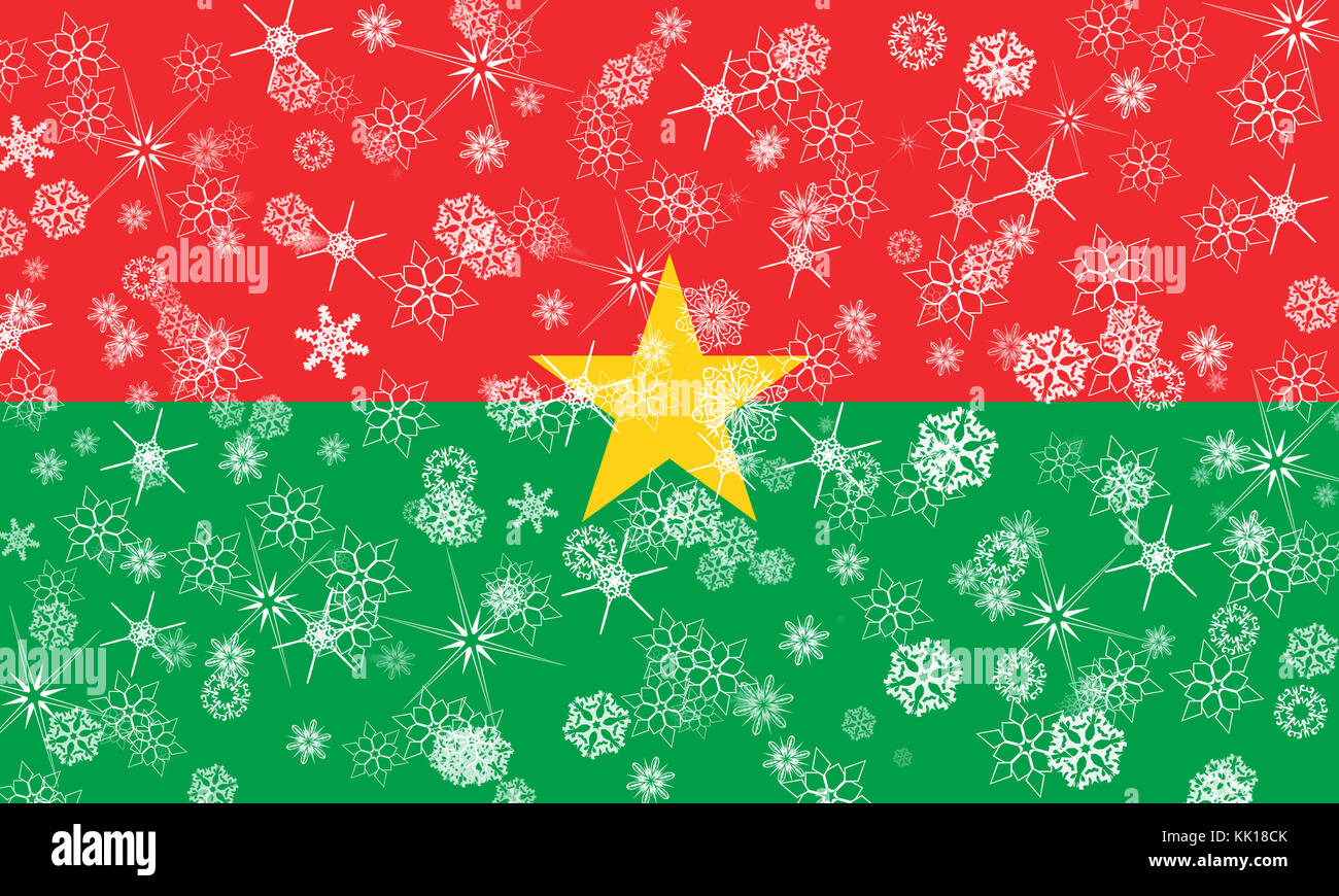 Burkina Faso winter snowflake flag Stock Photo - Alamy