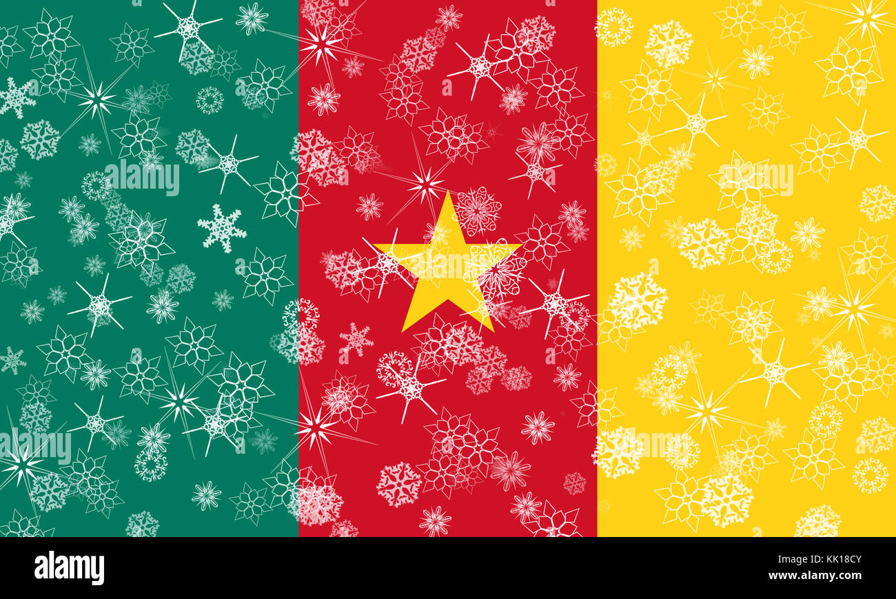 Cameroon winter snowflake flag Stock Photo - Alamy