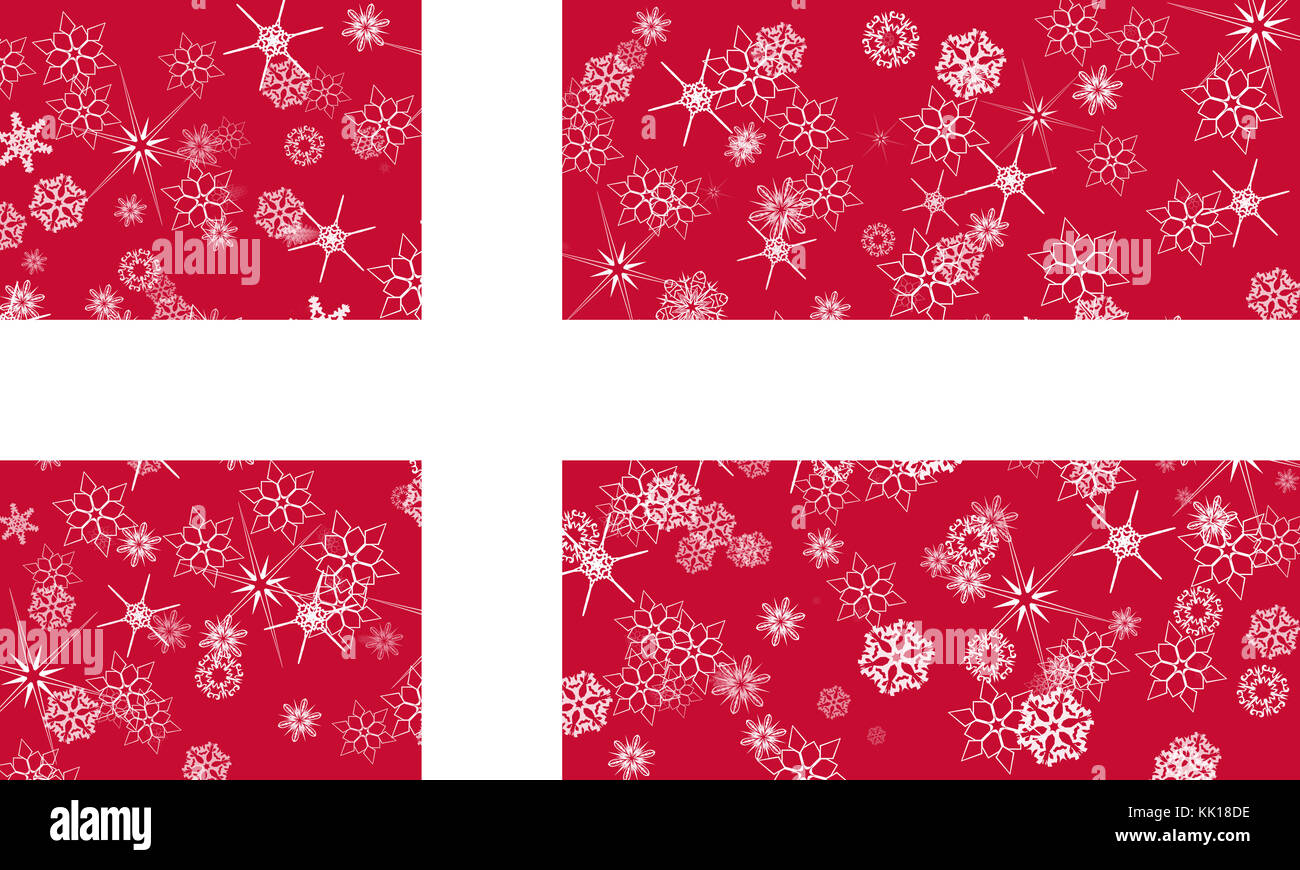 Denmark winter snowflake flag Stock Photo - Alamy