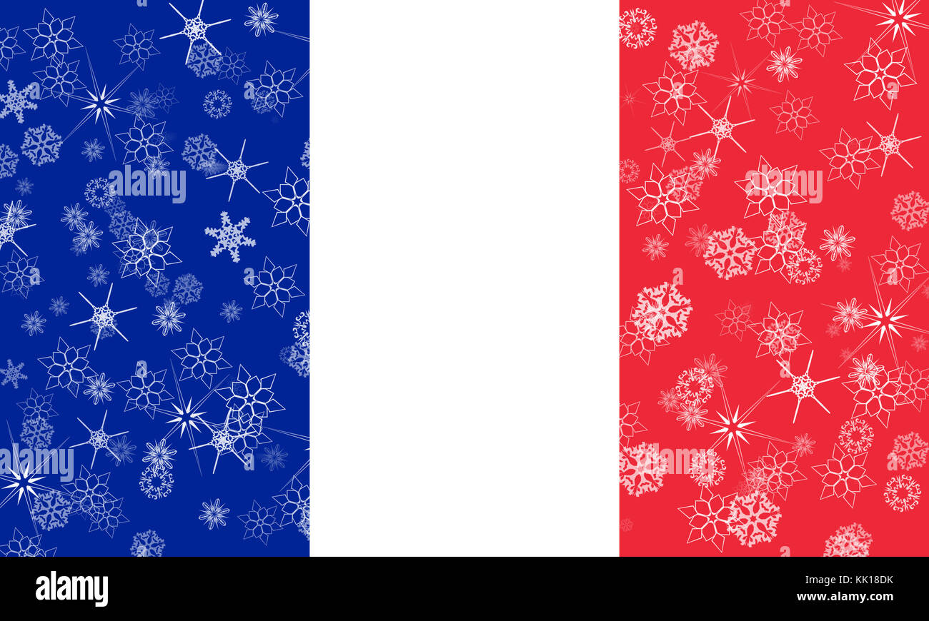 France winter snowflake flag Stock Photo - Alamy
