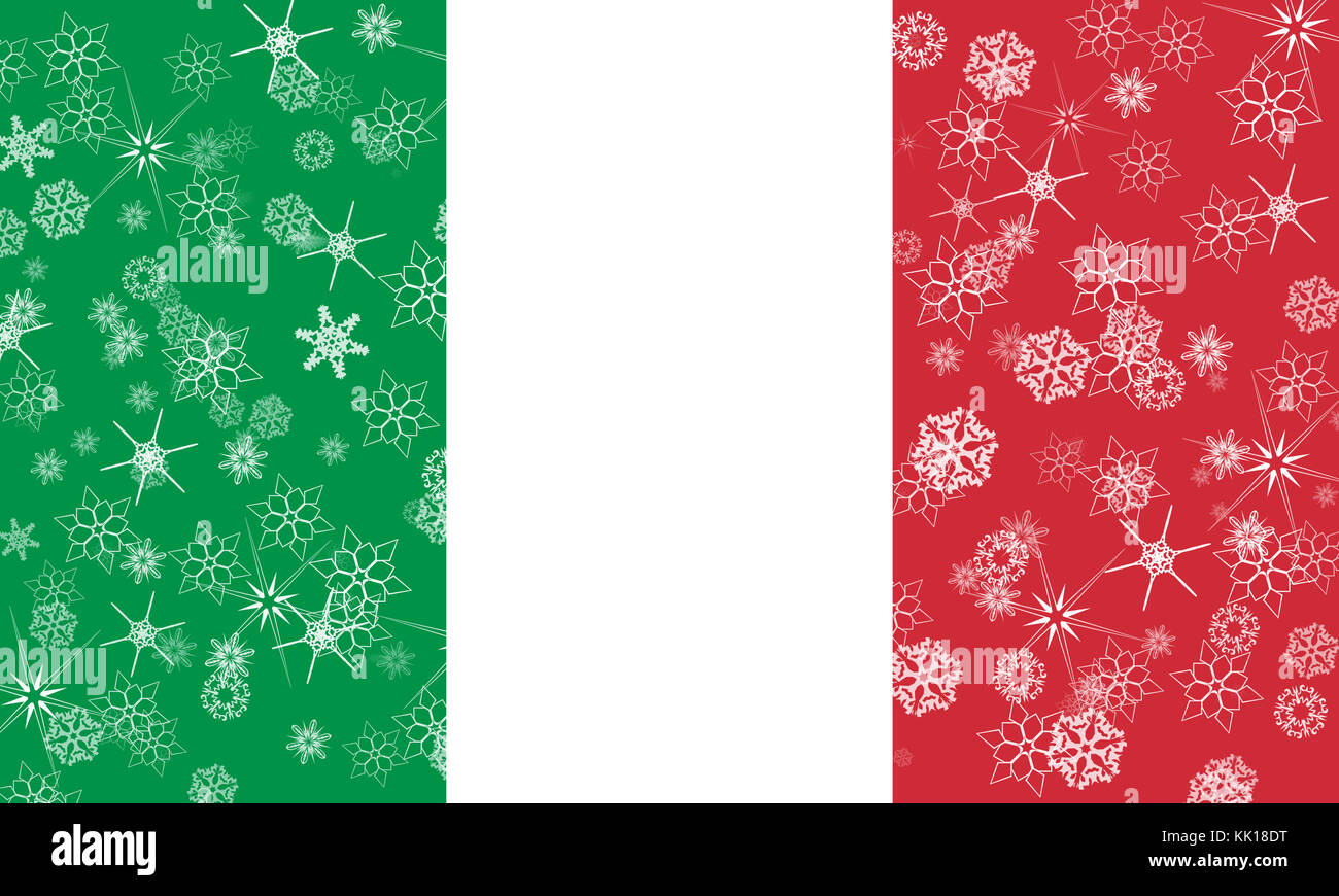 Italy winter snowflake flag Stock Photo - Alamy