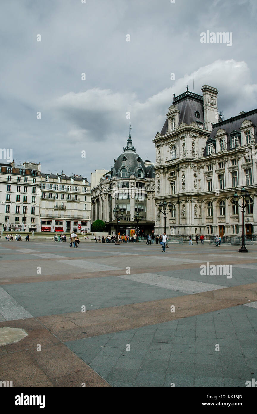 Courtyard of the Hotel de Ville building housing Paris`s local ...