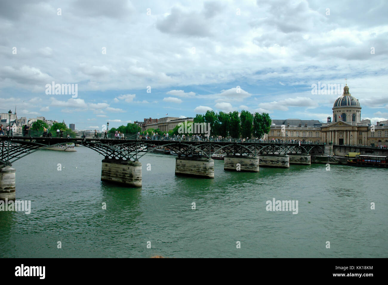 A pedestrian bridge The Pont des Arts or Passerelle des Arts in Paris ...