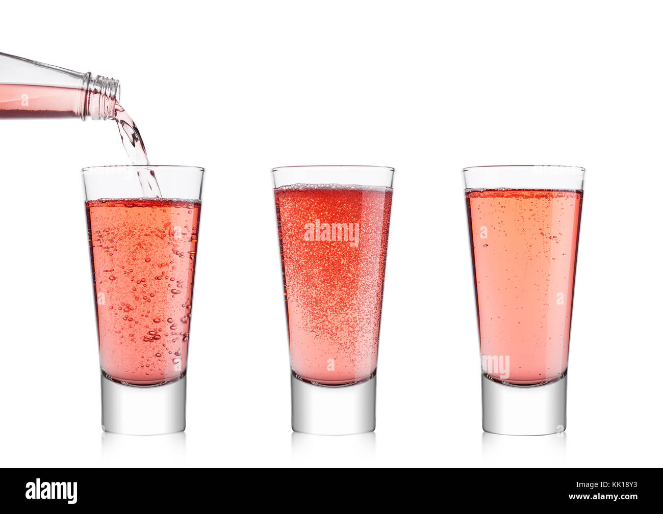 pink soda drink with glass Stock Photo - Alamy