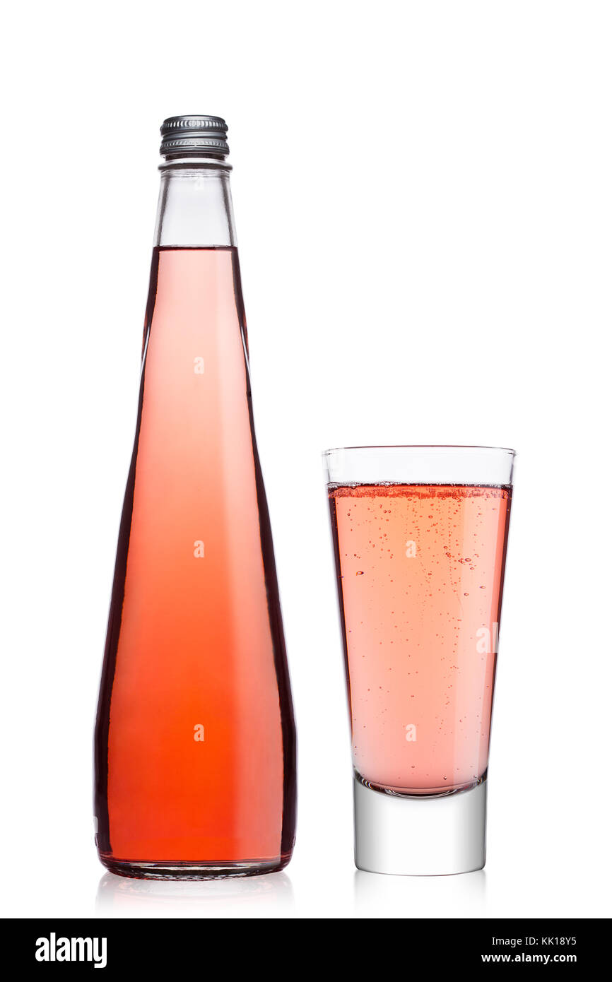 pink soda drink with glass Stock Photo - Alamy