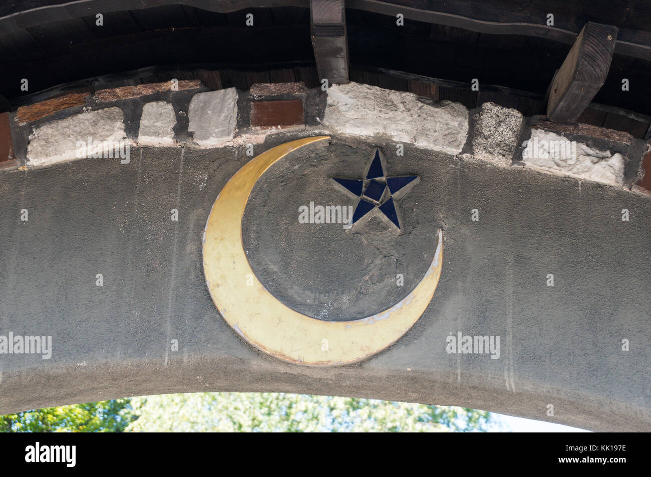 Baernbach, Austria - 23.09.2017: The Islamic half moon represented on ...