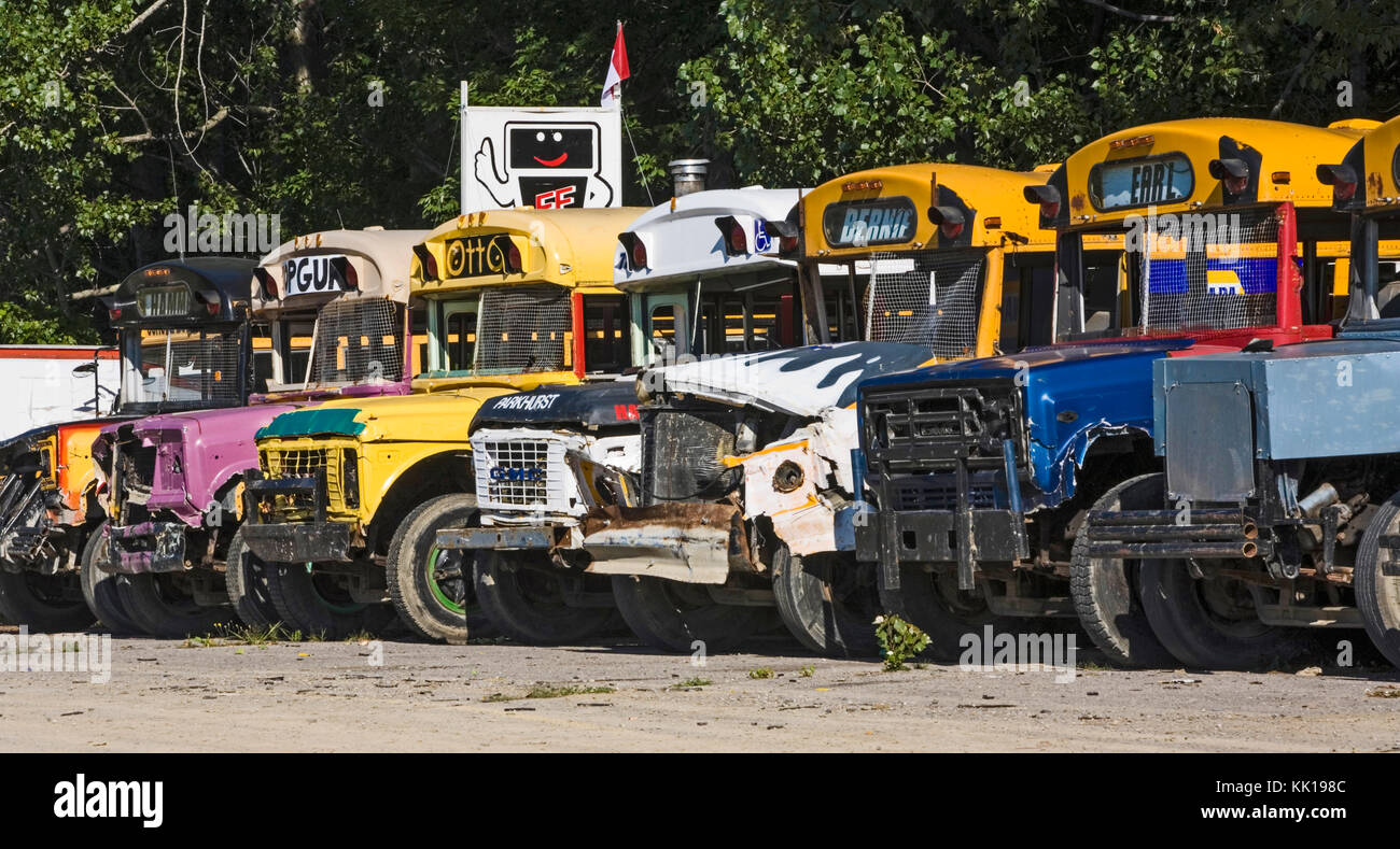 Brighton,Ontario, Canada, bus, race, races, demolition, crashed Stock ...