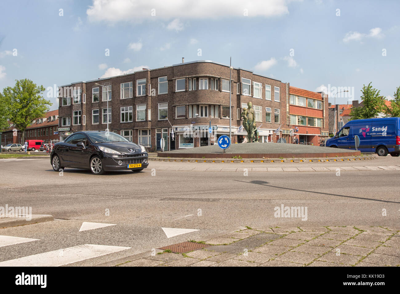 Roundabout in Groningen. In the Netherlands roundabouts are very ...