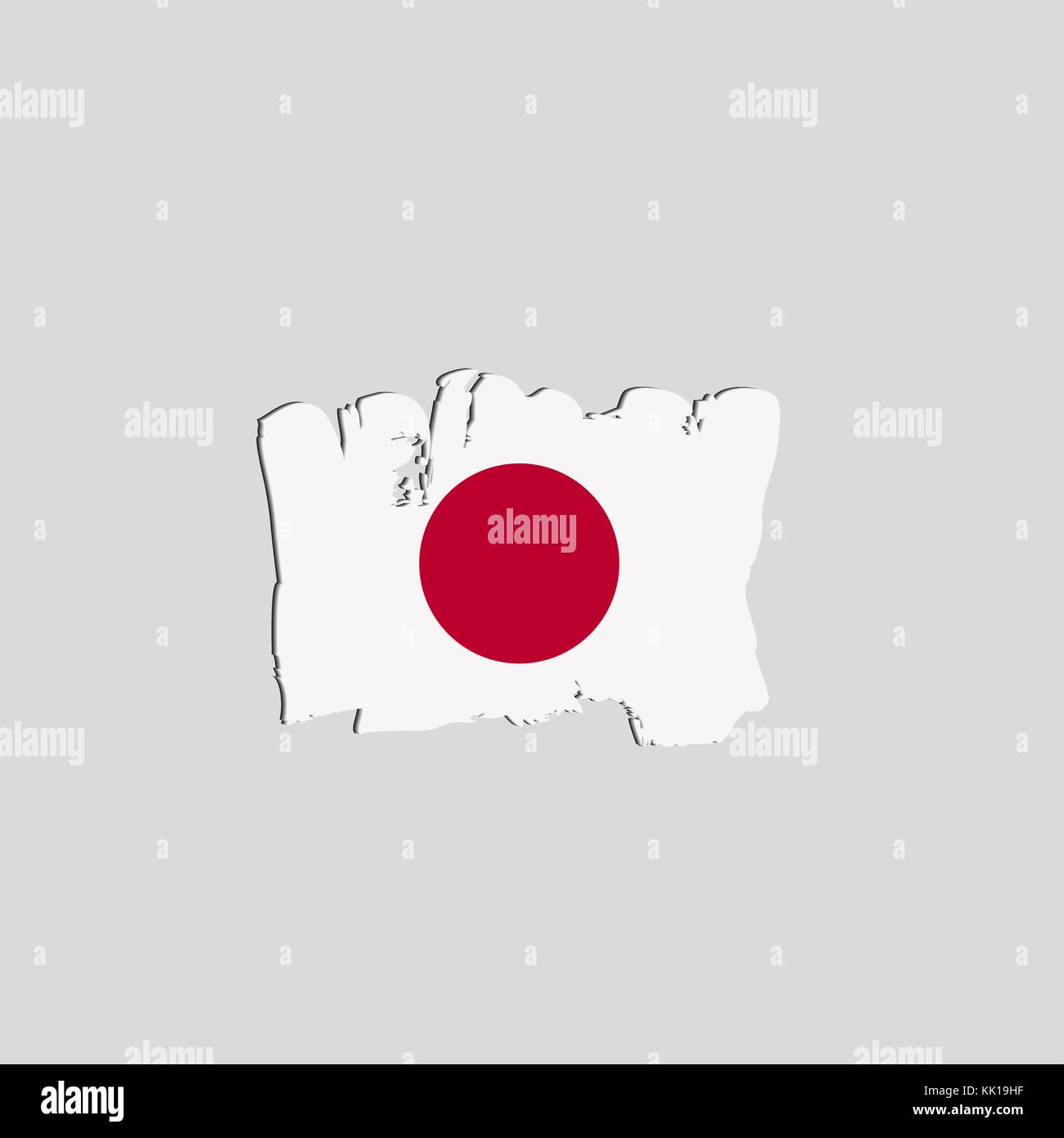 Japan flag painted by brush hand paints. Art flag. Watercolor Japan ...