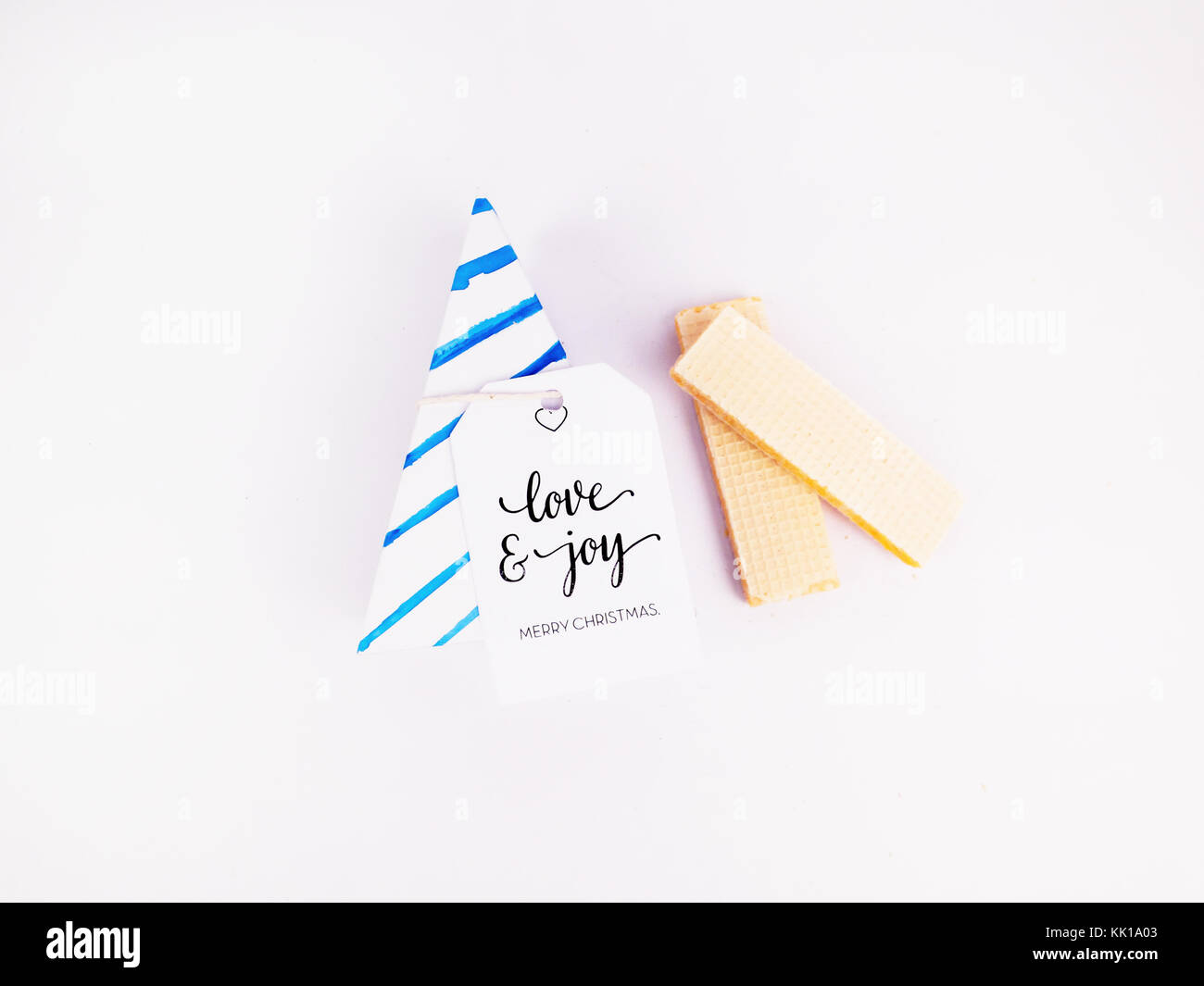 Flay Lay Style Christmas Decoration with Triangle Wafer Christmas Gift ...