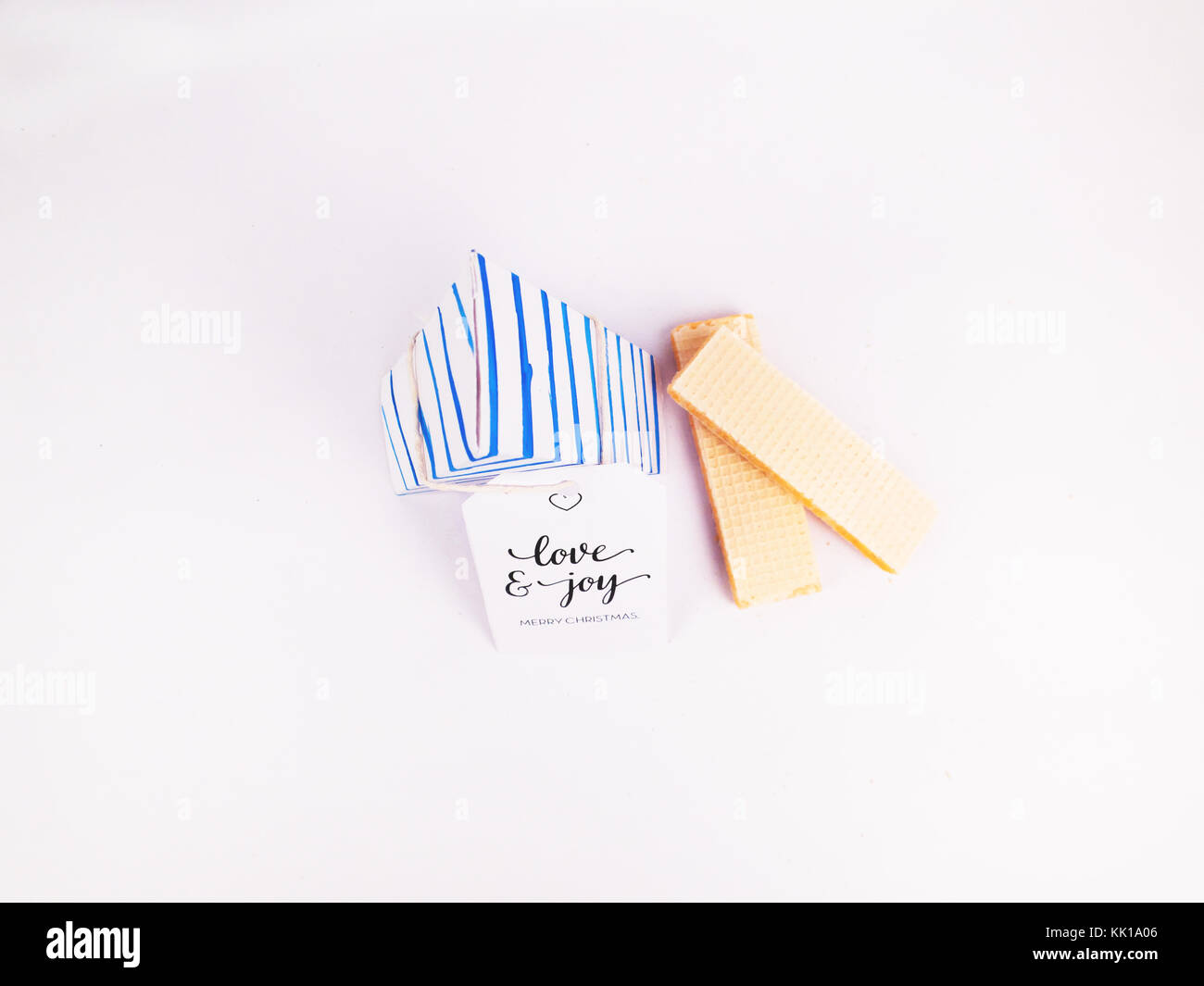 Flay Lay Style photo Christmas Decoration with Triangle Wafer Christmas ...