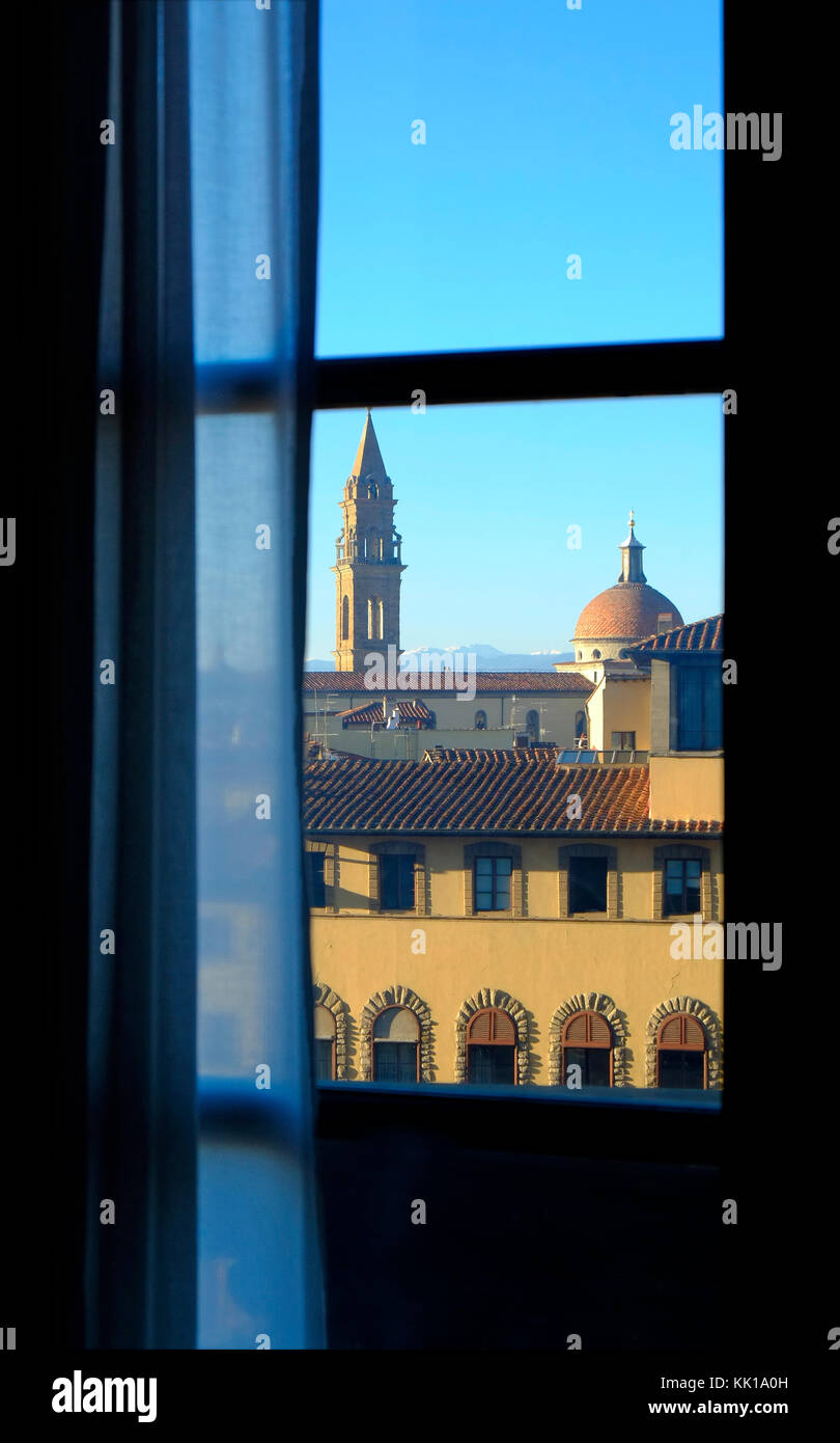 view of florence, italy, buildings through window Stock Photo - Alamy