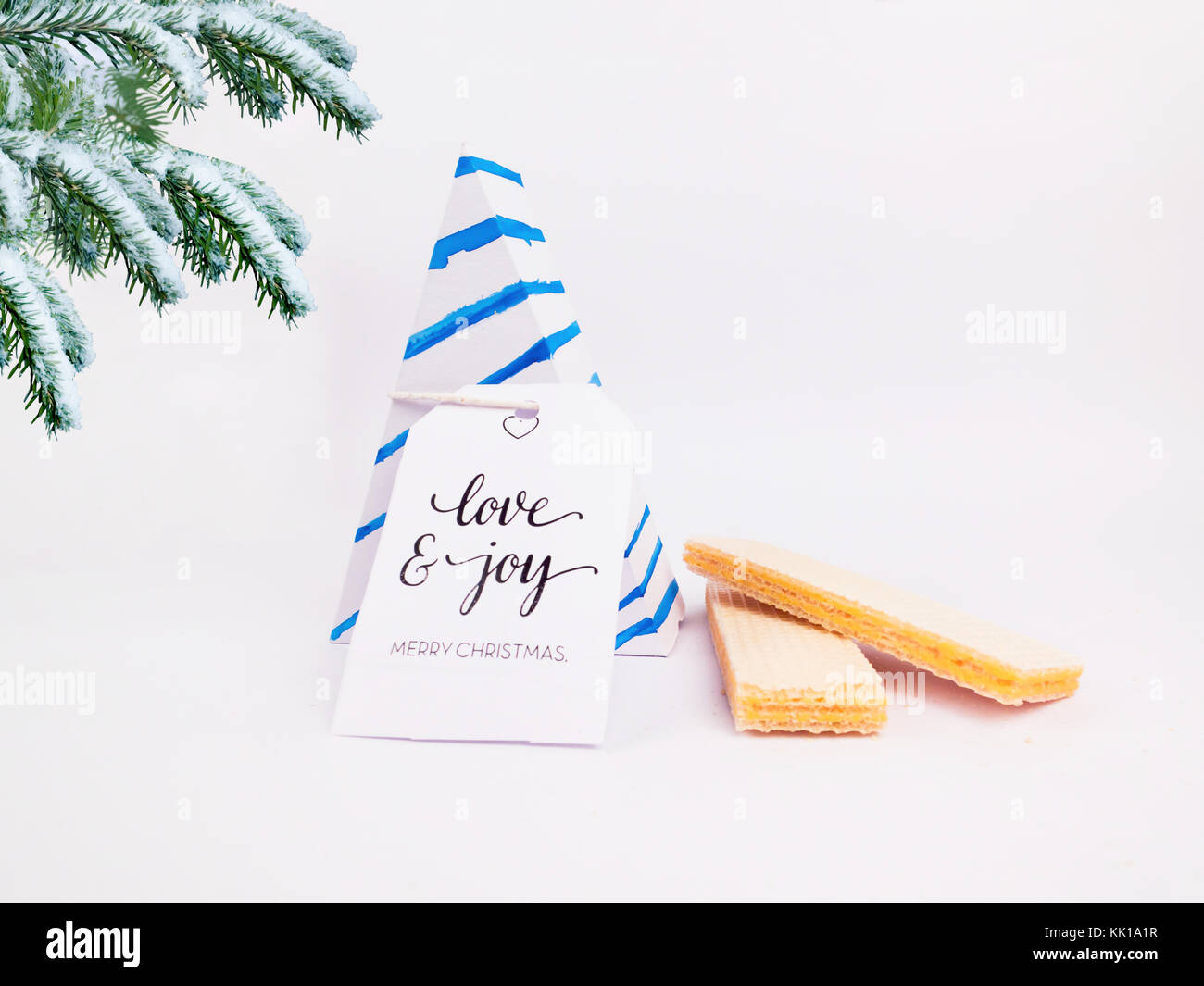 Christmas Decoration with Triangle Wafer Christmas Gift Box and wafers ...