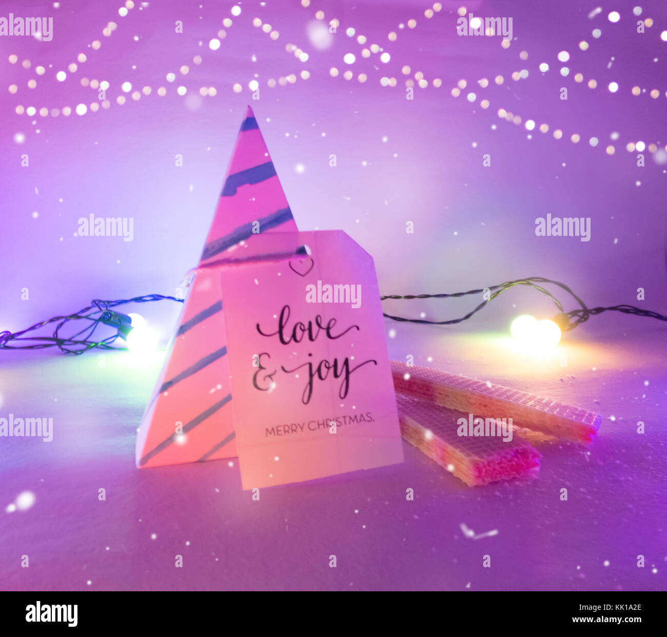 Christmas Decoration with Triangle Wafer Christmas Gift Box and wafers ...