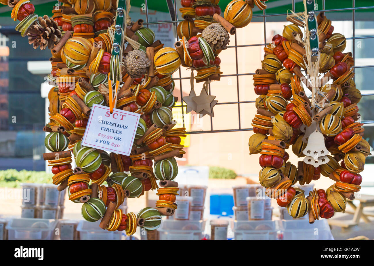 Scented spice fruit products on stall at Bournemouth Metropole Street ...