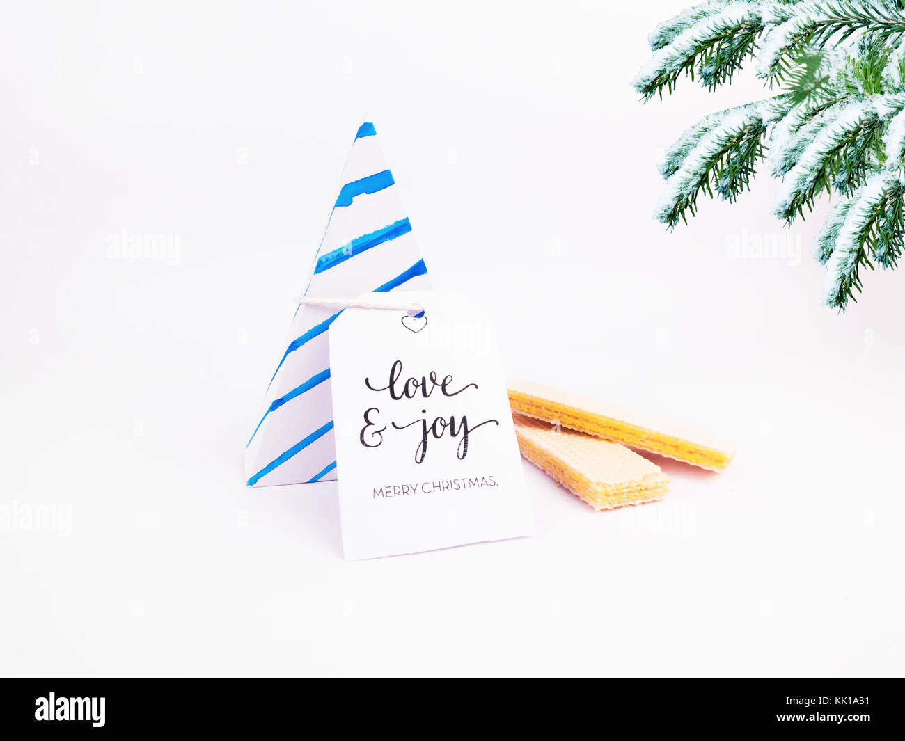 Christmas Decoration with Triangle Wafer Christmas Gift Box and wafers ...