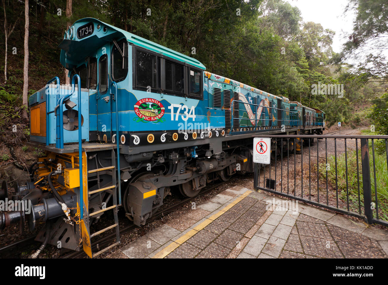 Double headed locomotives pulling the famous Kuranda tourist train ...