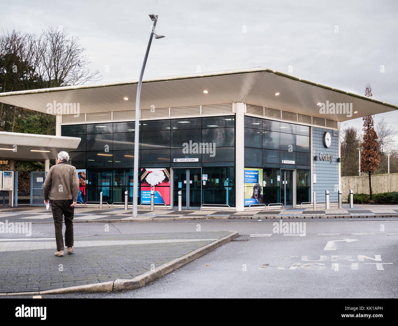 Ticket office at the East Midlands Corby rail station, England Stock ...
