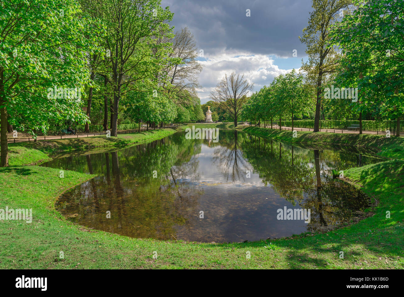 Berlin Tiergarten, view of the Venus Basin - a lake in the Tiergarten ...