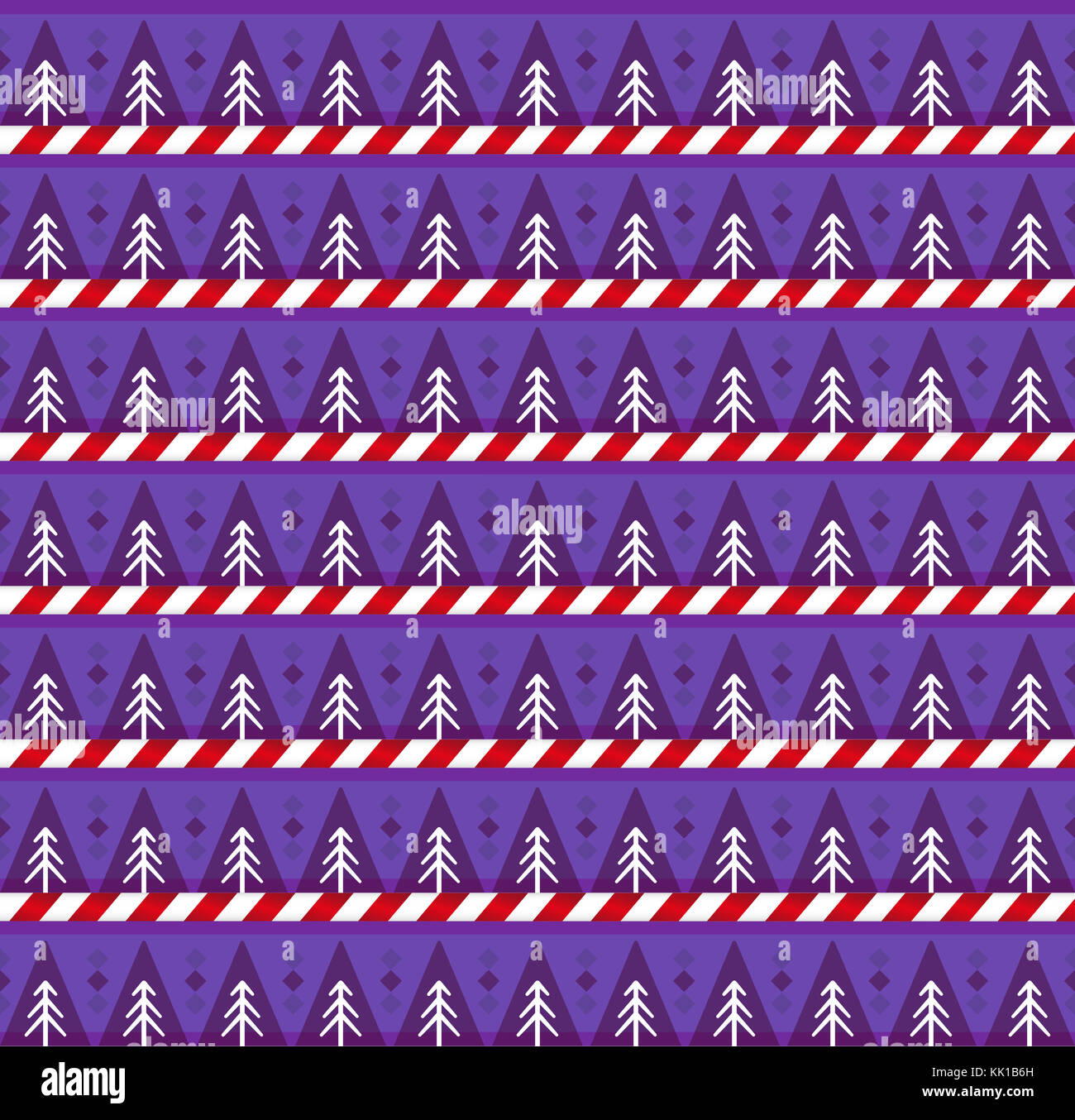 Cute festive seamless background with christmas trees and candy stripes ...
