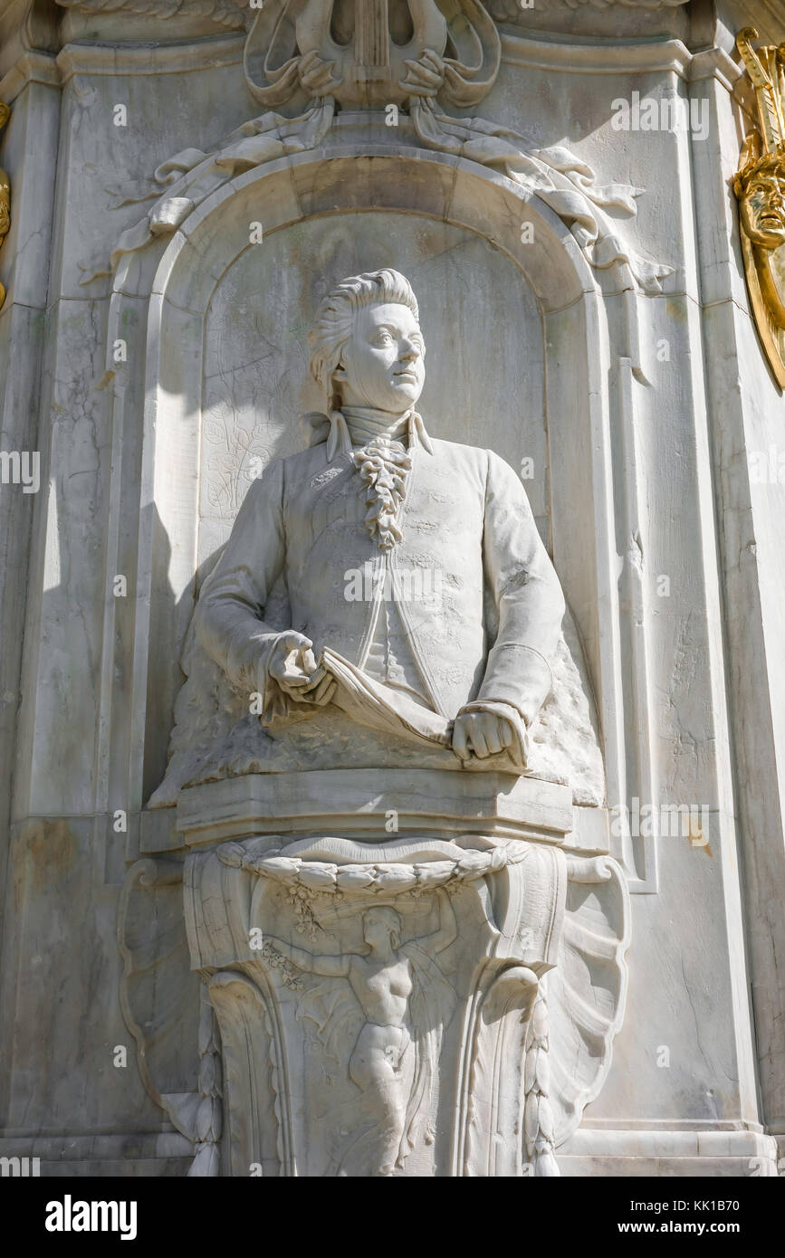 Statue of Mozart on the Beethoven-Haydn-Mozart monument (denkmal) in ...