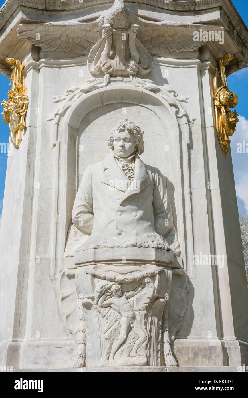 Statue of Beethoven on the Beethoven-Haydn-Mozart monument (denkmal) in ...